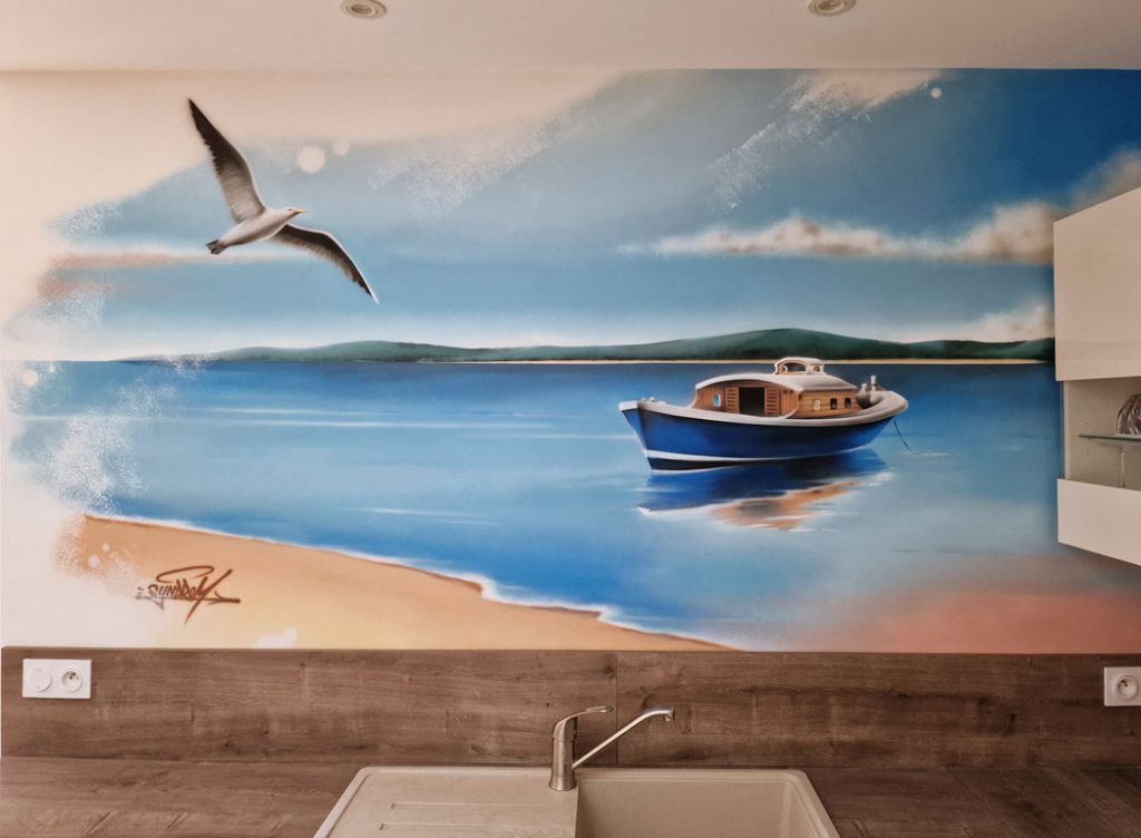 Syndrom Art » Fresques murales » Vue sur le bassin d'Arcachon avec ...
